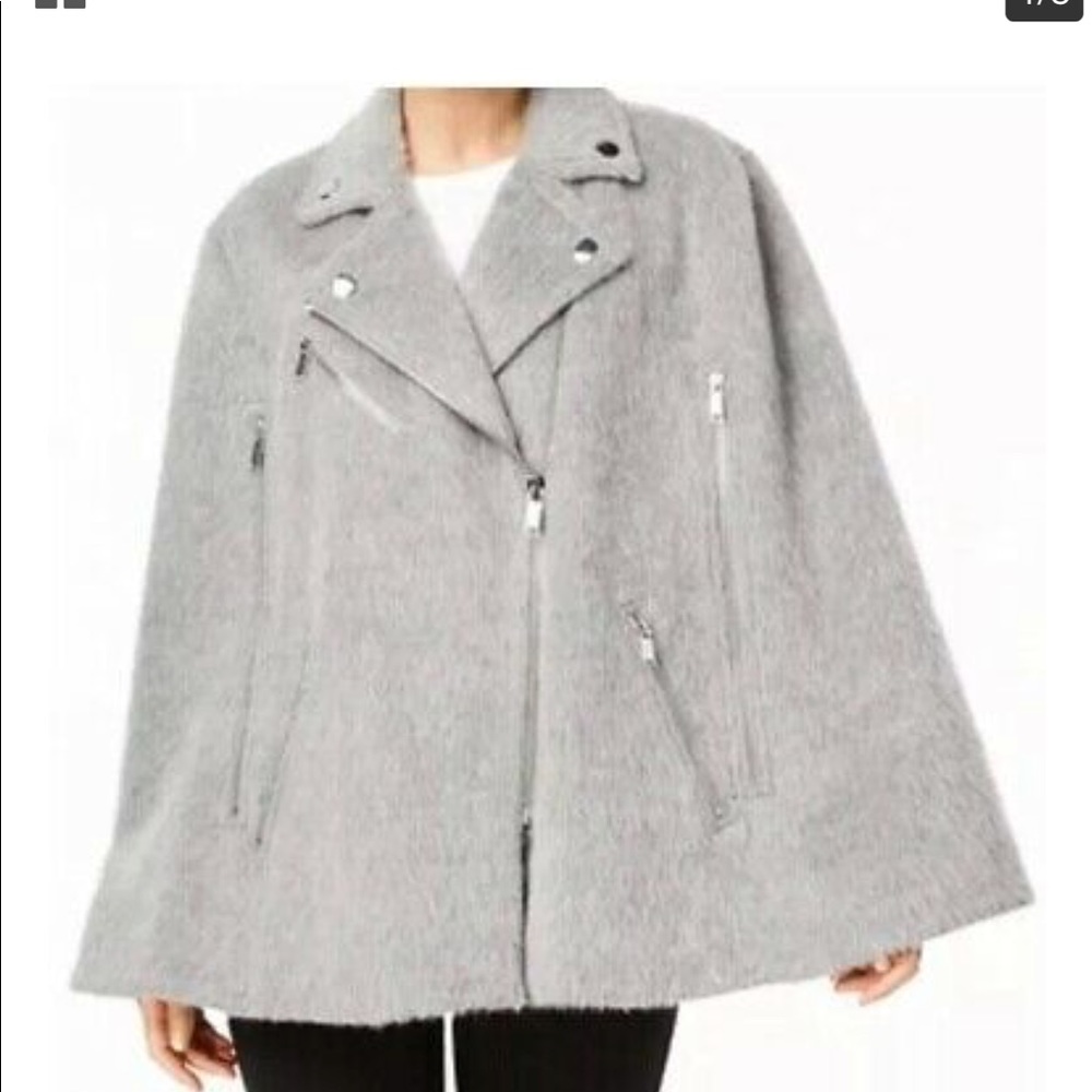 Light Grey Moto Cape With Silver Hardware “New “ - Gem